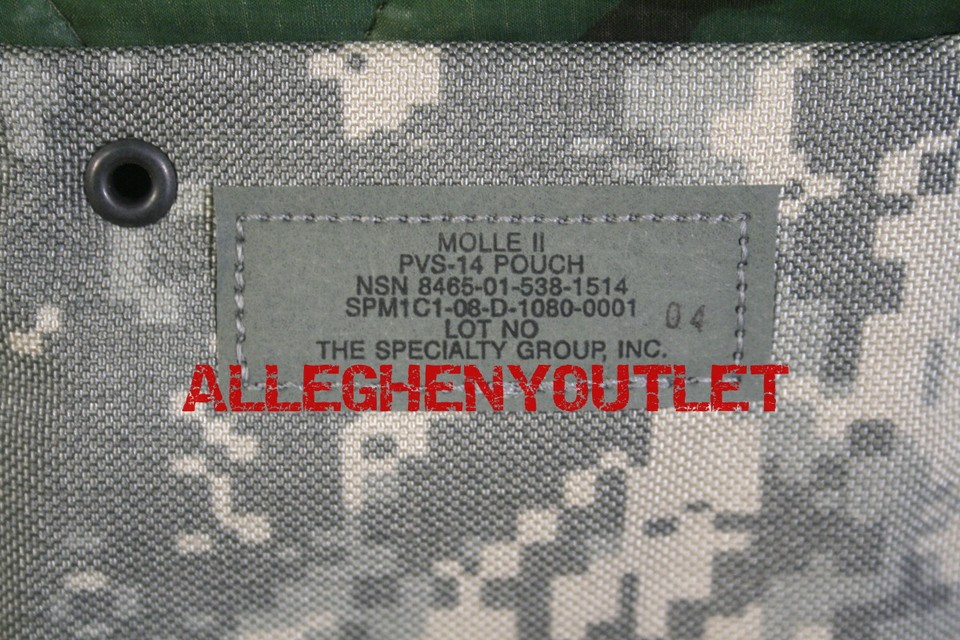 Lot of 2 NEW PVS-14 Molle Night Vision Pouch ACU Canteen Utility ARMY ...