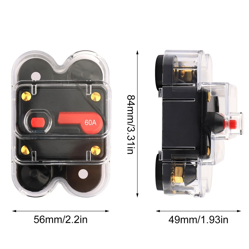 Waterproof Car Circuit Breaker Fuse Reset 50-300 Amp 12V-48V DC Car ...