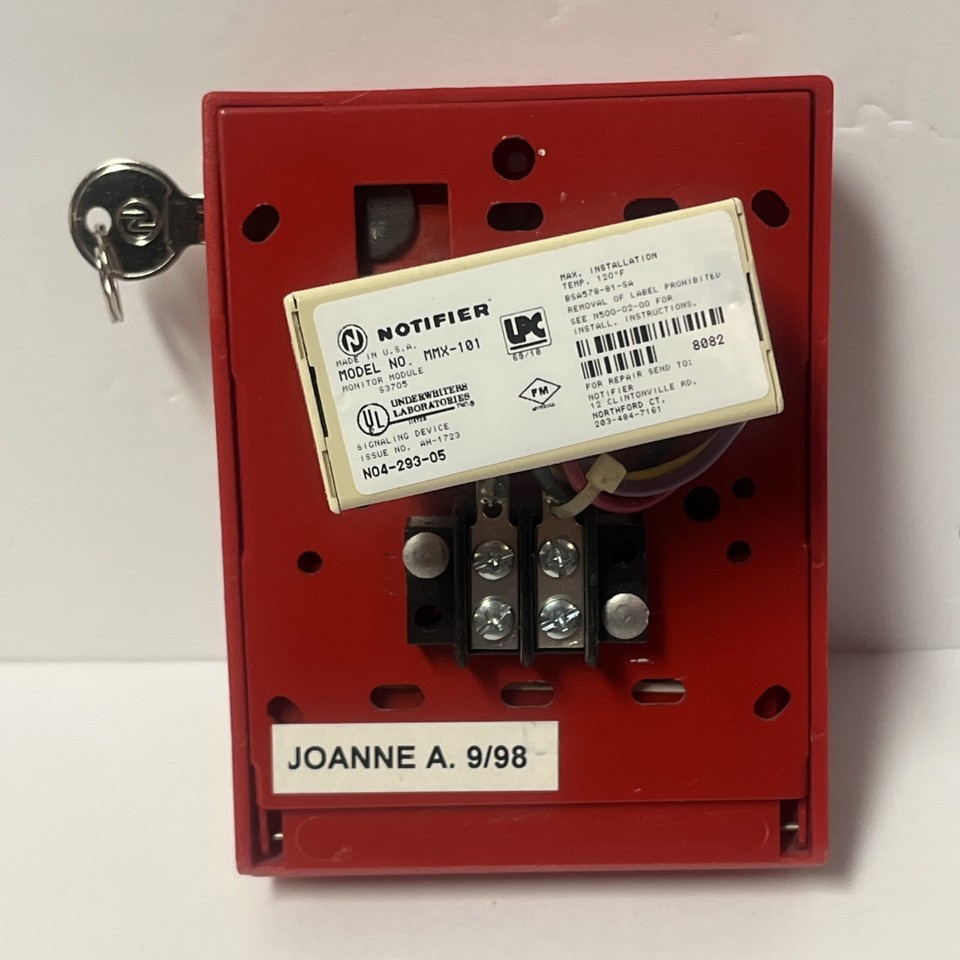 Notifier BGX-101L Fire Alarm Addressable Pull Station w/ MMX-101 (With ...