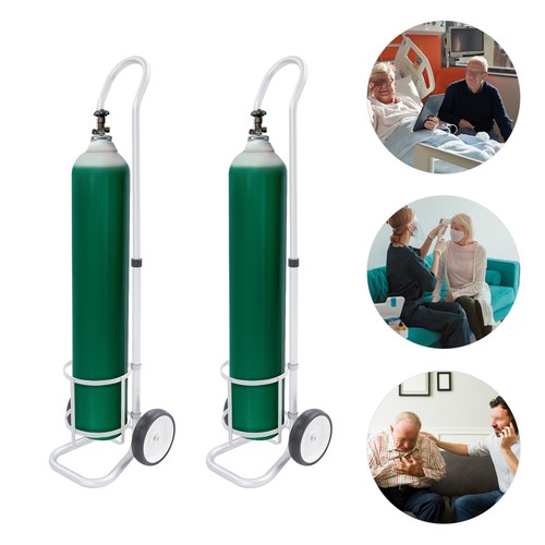 2PCS Drive Medical Oxygen Cylinder Cart Dolly Oxygen Tank Adjustable ...