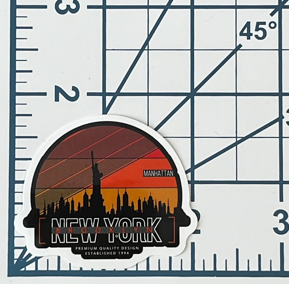 New York City Skyline Vinyl Sticker Manhattan Brooklyn Sunset Decal NYC ...