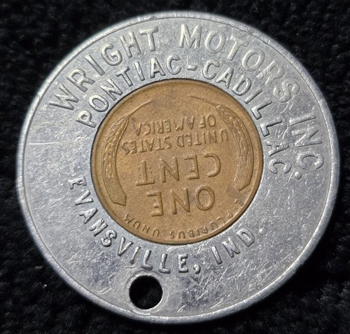 1951-D Wright Motors Inc Pontiac Cadillac Evansville Indiana Encased ...