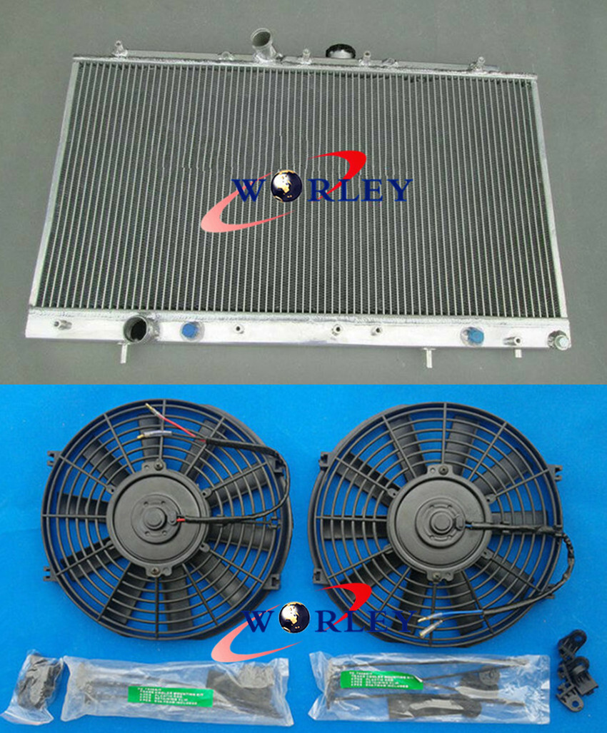Aluminum Radiator + fans for Mitsubishi Galant VR4 EC5A / EC5W 6A13TT ...