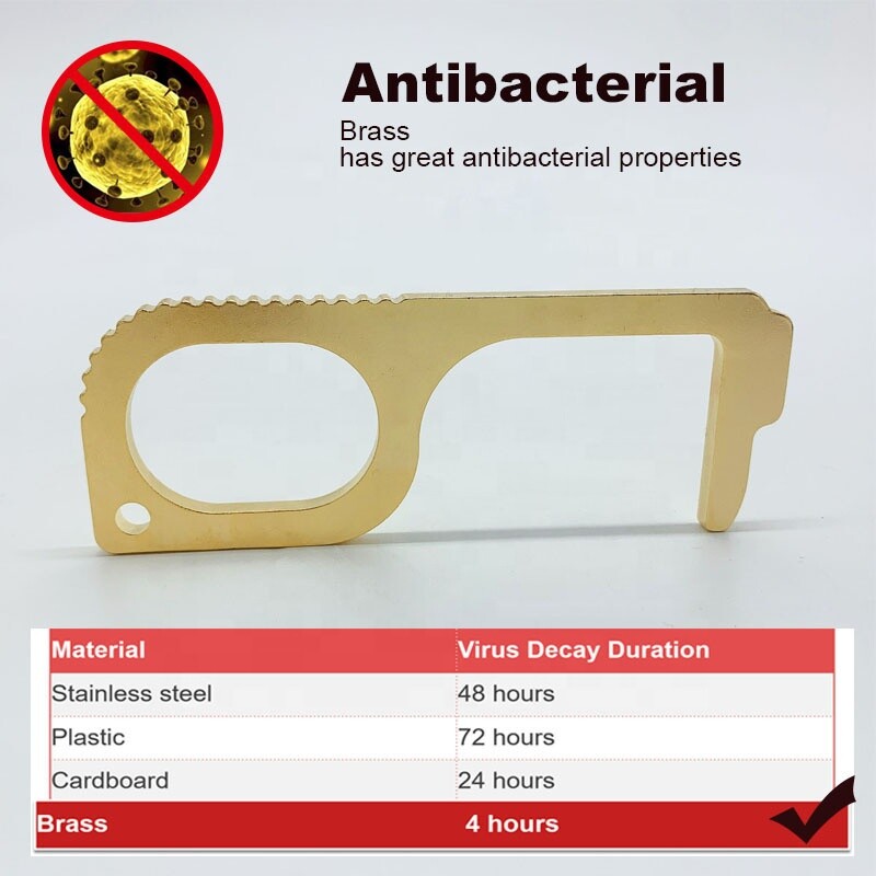 No Germ Door Opener/Button Pusher Virus Safe Brass Sanitary Key ...