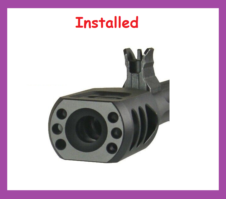 Tanker Style Muzzle Brake Low Concussion 1/2x28 TPI, fits Ruger PC ...