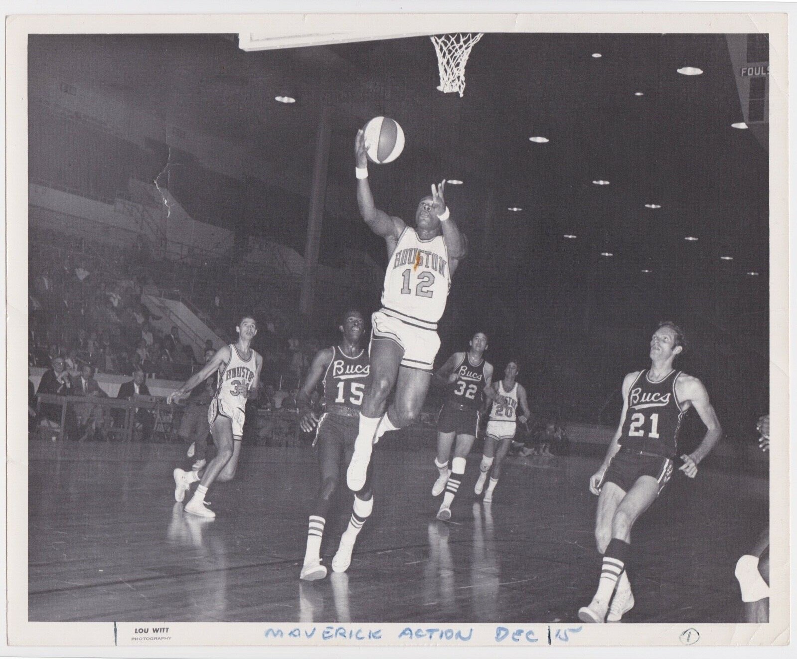 1968/69 HOUSTON MAVERICKS JACKIE MORELAND RED ROBBINS ORIGINAL ABA 8X10 ...