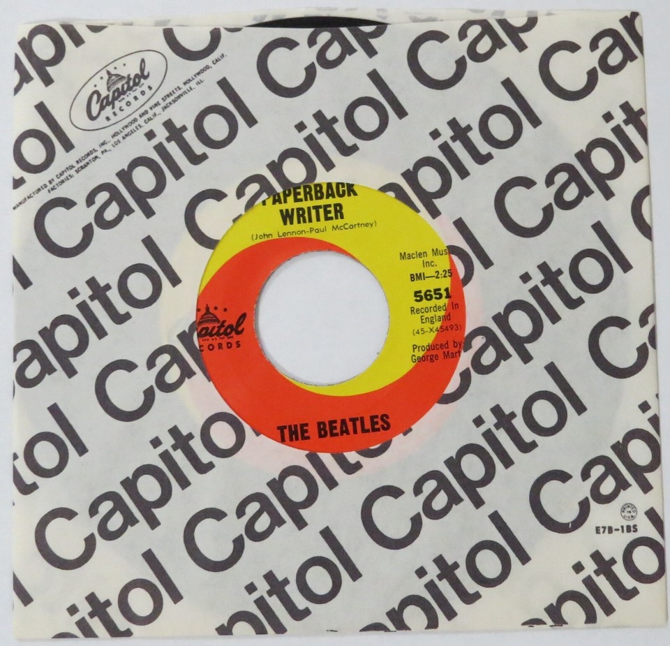 BEATLES Paperback Writer CAPITOL 45 First Pressing WEST COAST w ...