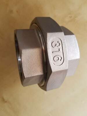 SS316 UNION F/F BSP 3/8" X 5. Unit Price is $3.3 | eBay Australia