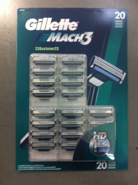 Gillette Mach 3 Razor Blade Refills 20 Cartridges Mach3 for sale online ...