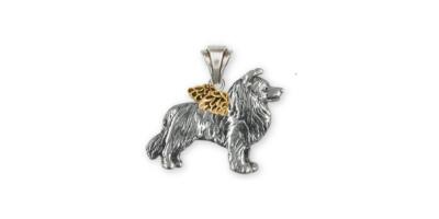 Sheltie Angel Jewelry Silver And 14k Gold Handmade Sheltie Pendant SH16 ...
