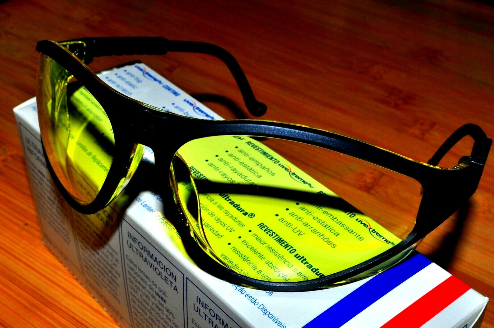 Uvex U2 Eyewear Safety Glasses S3102X Black Frame Amber Yelow Lens Made ...