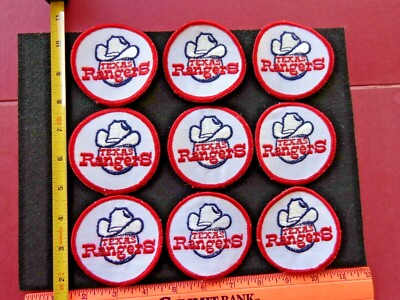Vintage MLB Texas Rangers COOPERSTOWN Patches 3 IN. Round 9 Pc. Lot NOS ...