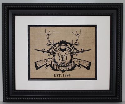 Personalized Hunting Crest with Family Name on Burlap | eBay