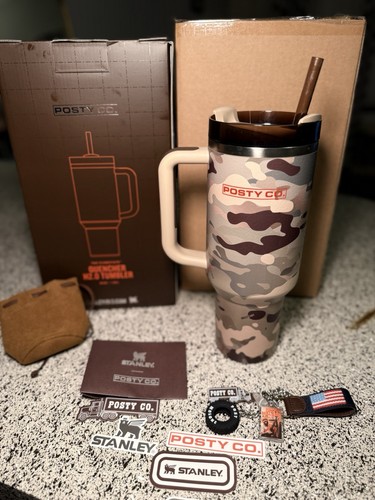Post Malone Stanley 40 oz Quencher H2.0 FlowState Camo Tumbler New In ...