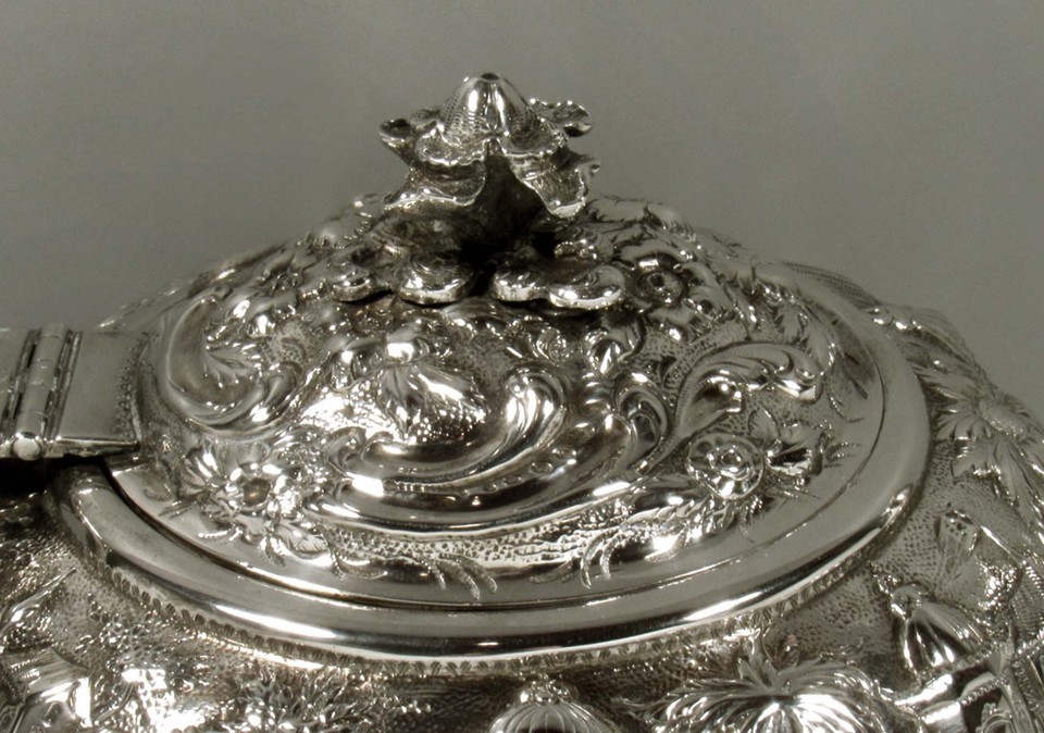 Kirk Silver Teapot c1850 CASTLE / CHINOISERIE | eBay