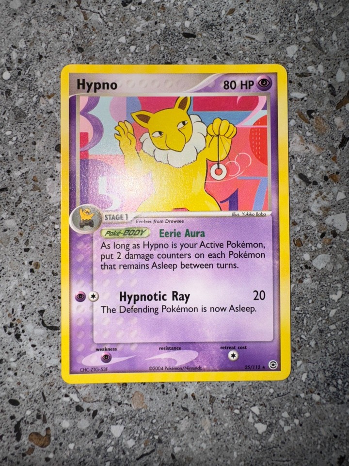 Pokemon TCG Cards Hypno 25/112 FireRed & LeafGreen FRLG Rare | eBay ...
