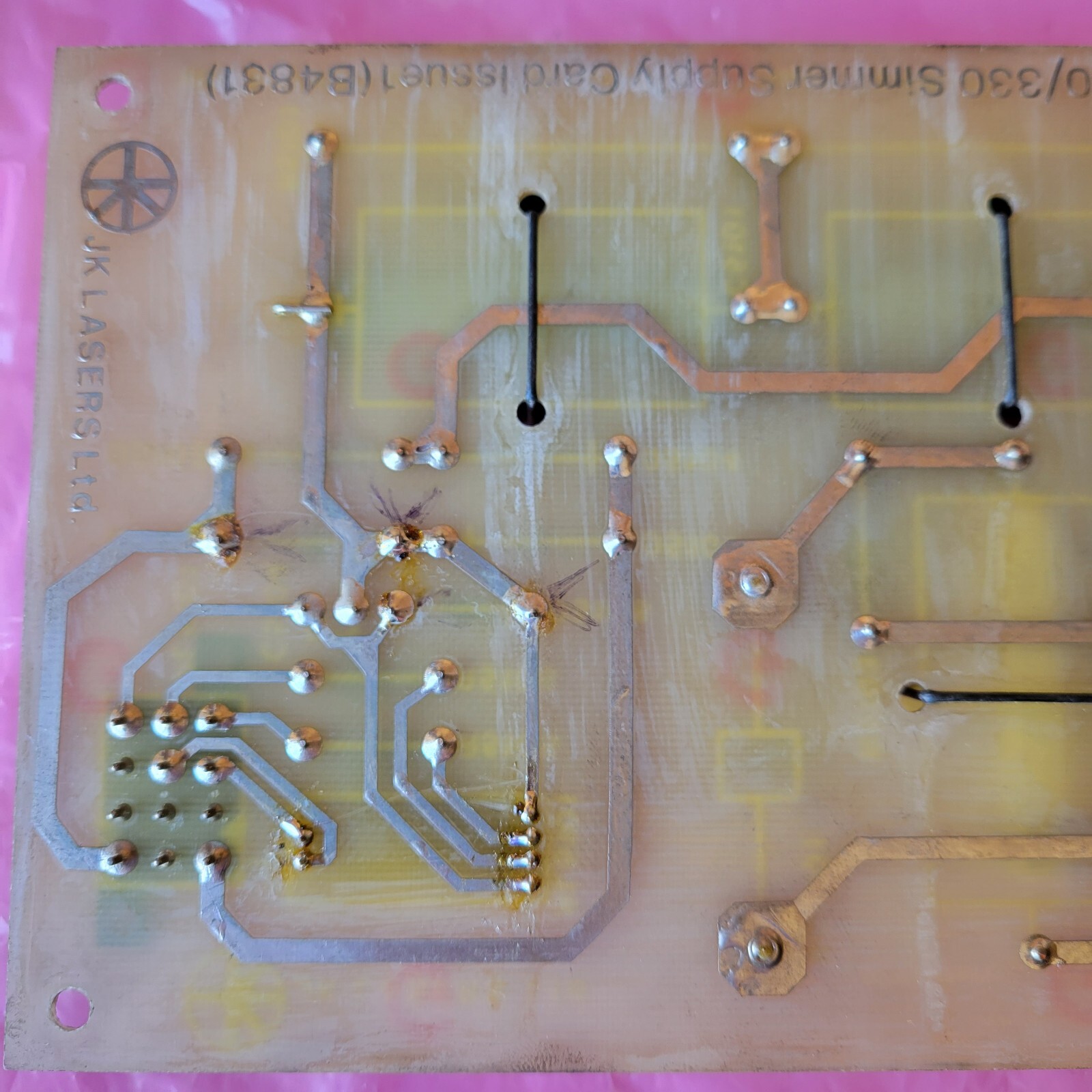 JK LASERS Ltd. MS150/330 SIMMER SUPPLY CARD ISSUE 1 (B4832) | eBay