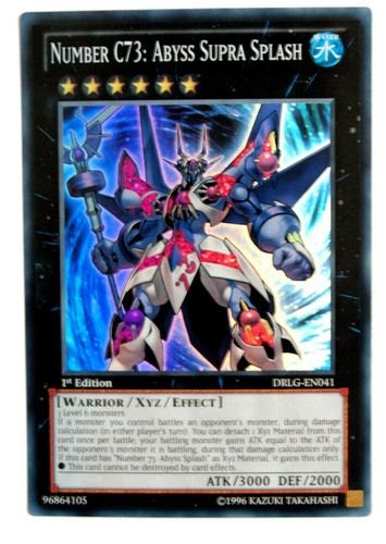 Yugioh Cards " Number C73: Abyss Supra Splash" Dragons of Legend 1st Ed ...