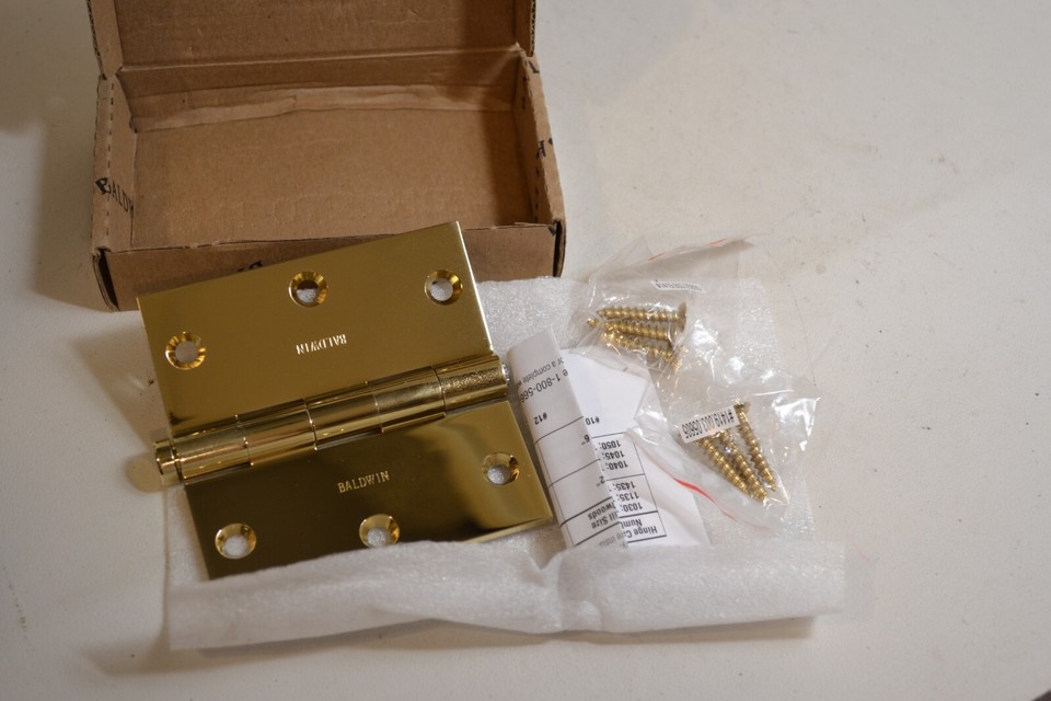 Baldwin 3-1/2" Square Door Hinge - Polished Brass 1035.003.I | eBay