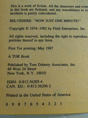 Belvedere Ser.: Now Just One Minute! by George Crenshaw (1987, UK- A ...
