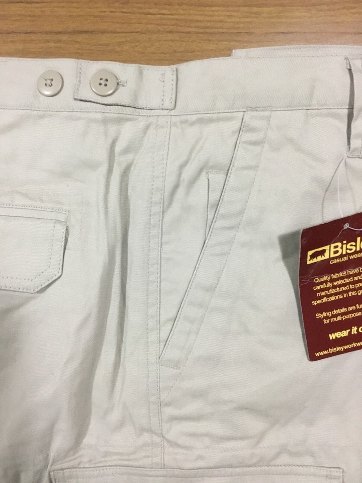 Bisley Cargo Work Short Casual Natural Cotton Size 97cm Ex-sample ...
