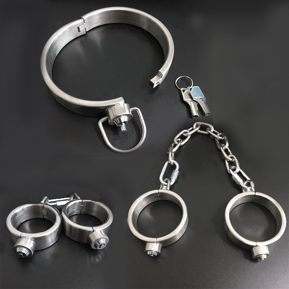 Edelstahl Handschellen Fußfesseln Fetisch Fesseln BDSM Sklave Bondage ...