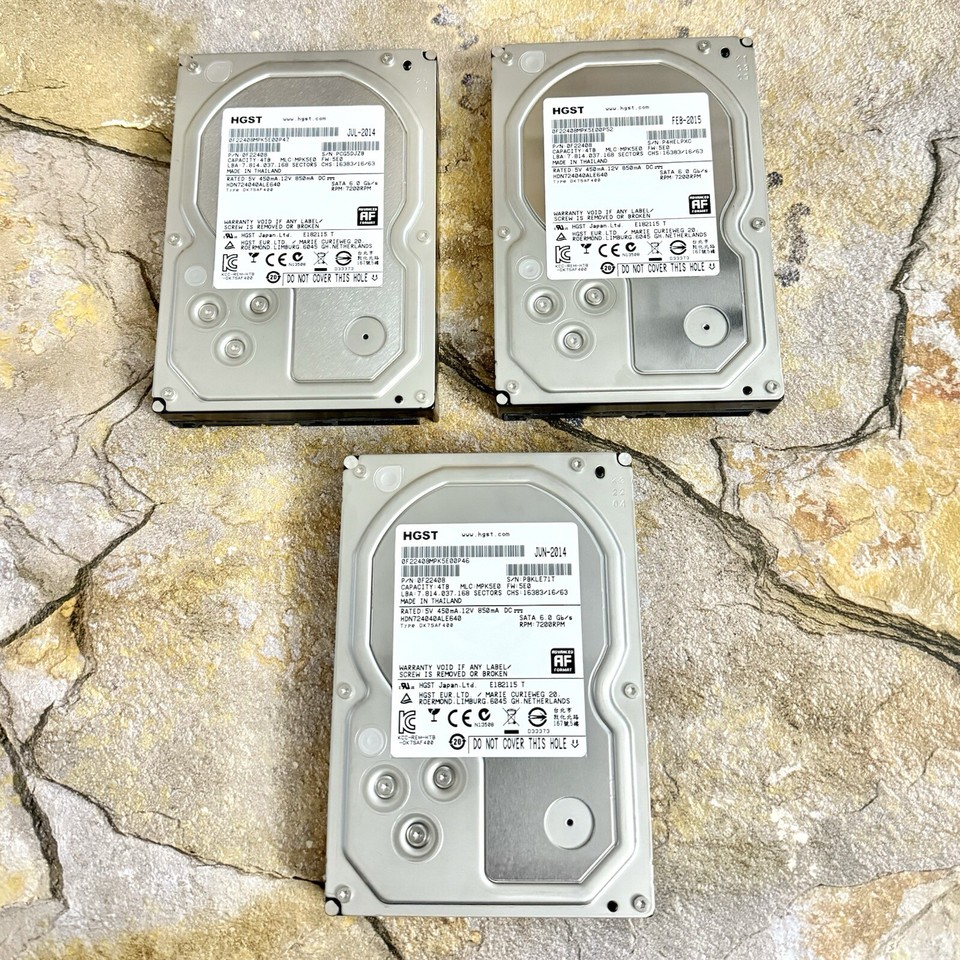 Four Hitachi HGST Deskstar NAS 4TB HDN724040ALE640 Internal Hard Drive ...