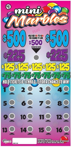 NEW pull tickets MINI MARBLES CASH BOARD - 17 WINNERS | eBay