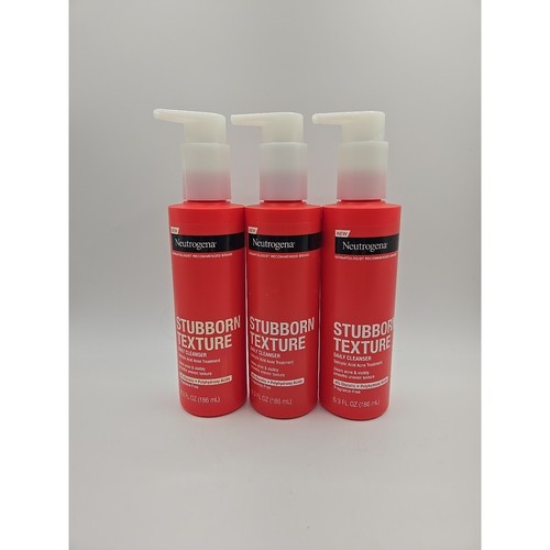Lot of 3 Neutrogena Stubborn Texture Daily Cleanser Salicylic Acid Acne ...