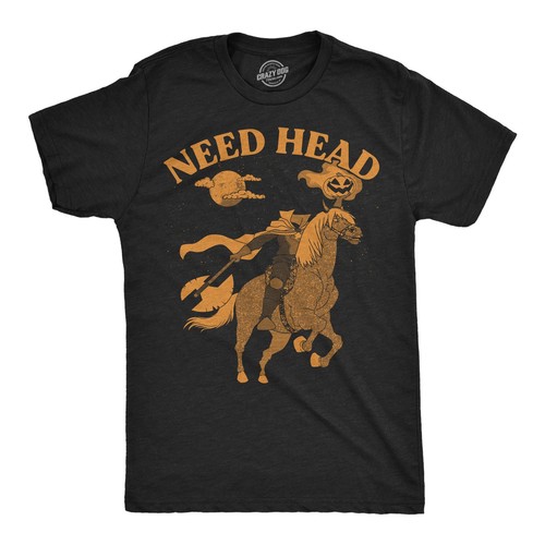 Mens Funny T Shirts Need Head Sarcastic Halloween Headless Horseman ...