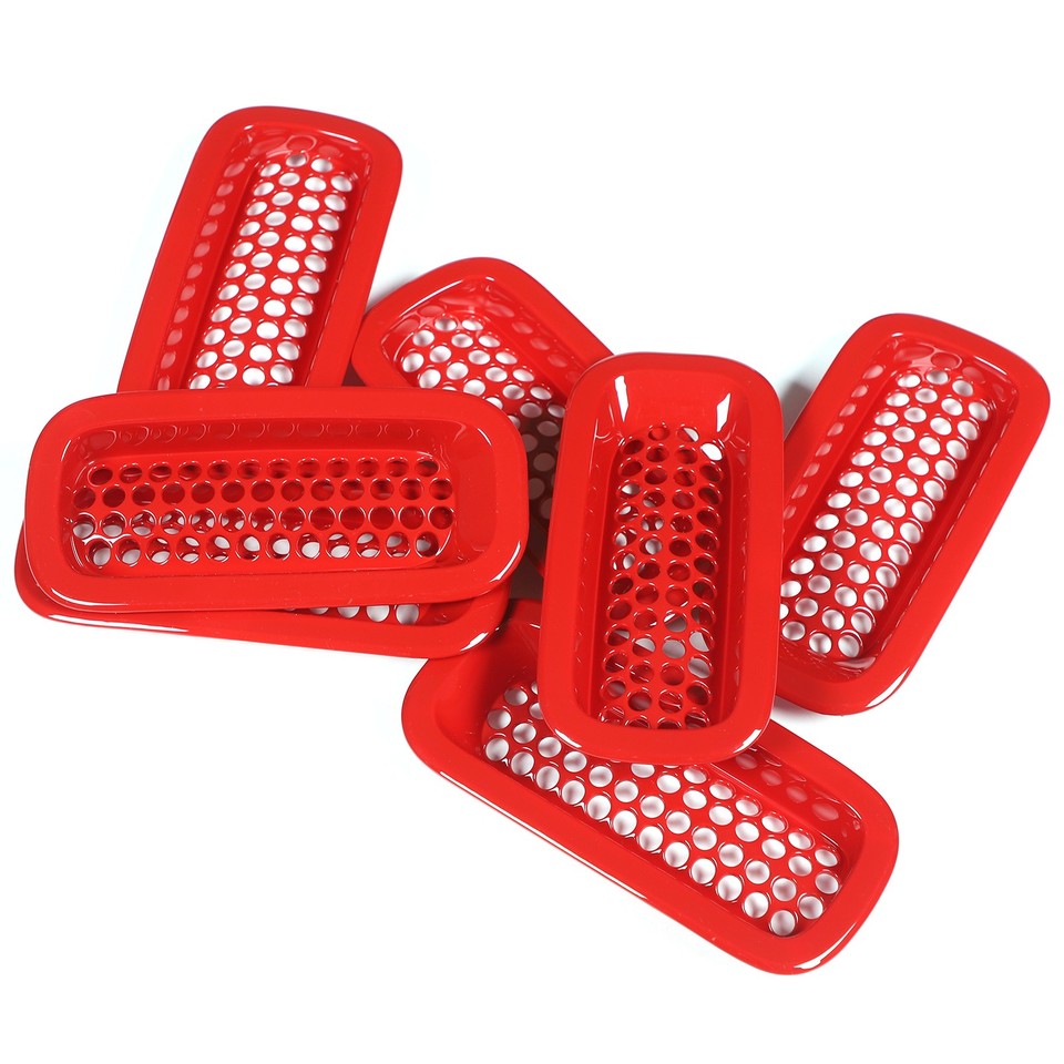 Gloss Red Front Grille Insert Air Vent Screen Barrier Fits Hummer H3 ...