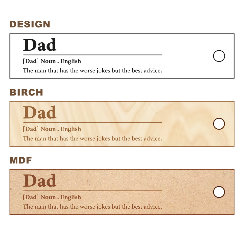 Dad Noun Definition Engraved Wooden Bookmark Cute Gift For Dad ...
