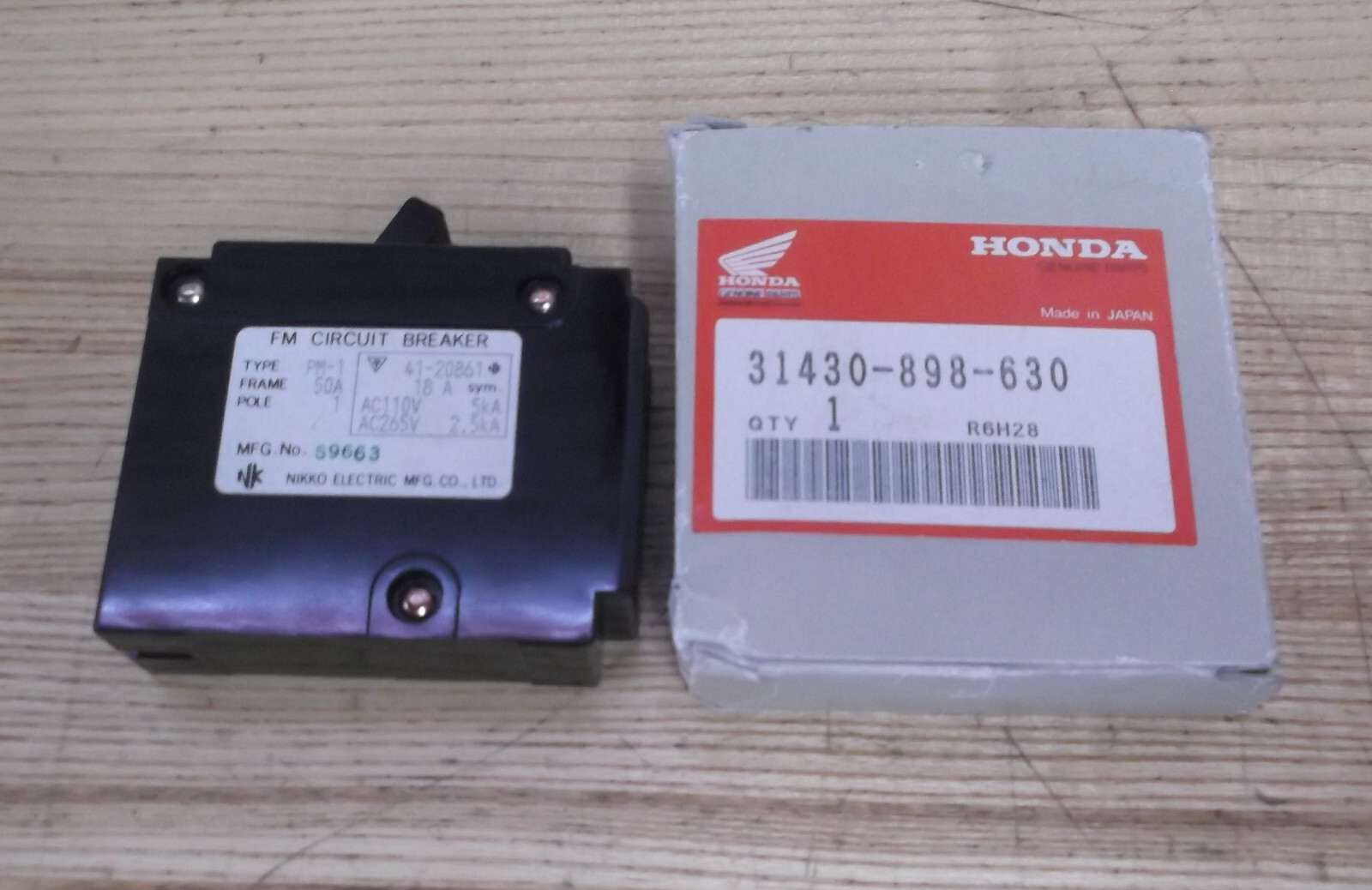 HONDA 18 AMP CIRCUIT BREAKER FOR EM2200 A GENERATOR 31430-898-630 | eBay