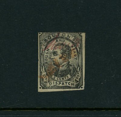 USA Scott # 136L1 F-VF Hinged Used Small thin top BOB Dispatch US Stamp ...