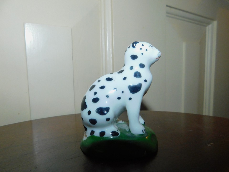 PAIR ANTIQUE SAMSON with Chelsea gold anchor figurines spotted ceramic ...