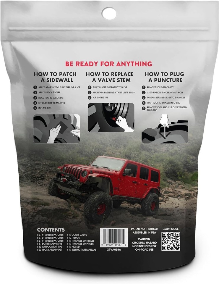 GlueTread Complete Off-Road Tire Repair Kit | Repair Any Kind of Tire ...