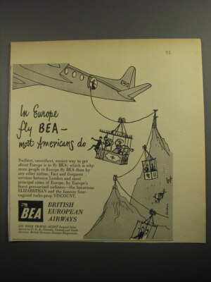 1956 BEA British European Airways Ad - In Europe fly BEA - most ...