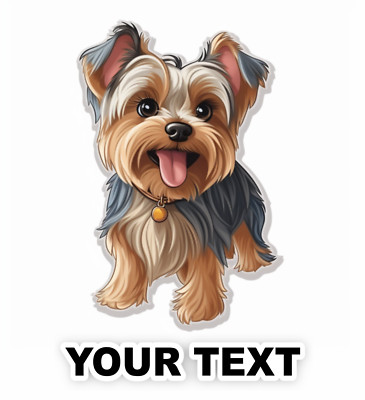 Set of 2 Yorkshire Terrier Yorkie Dog Decal Stickers with Free Custom ...