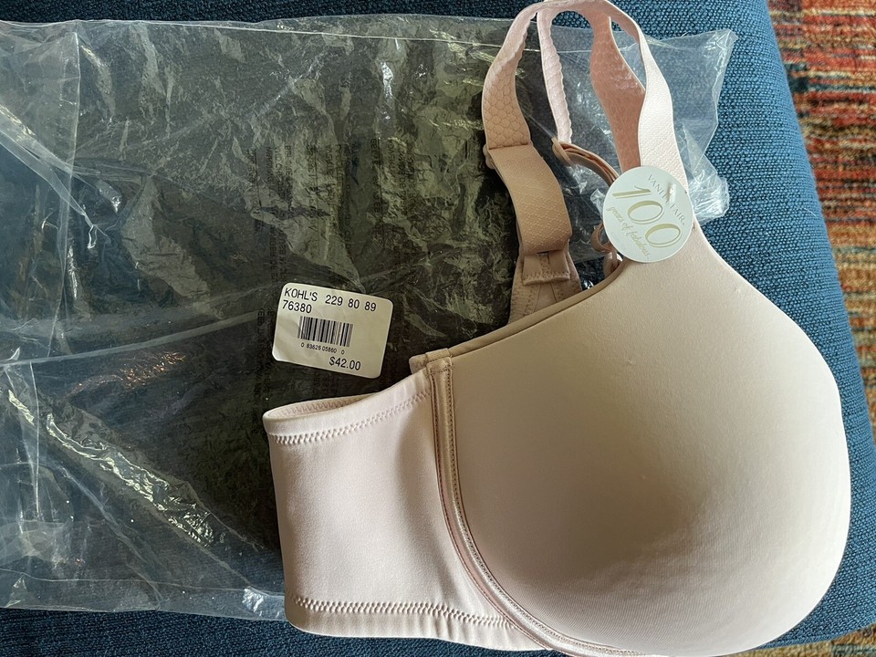 BRA NWT Vanity Fair 44C Full Figured Underwire Beauty Back Sheer Quartz ...