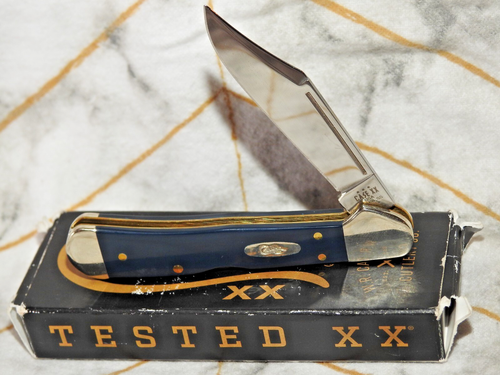 NEW CASE XX Mini CopperLock single blade 2023 41749L SS Navy blue synth ...