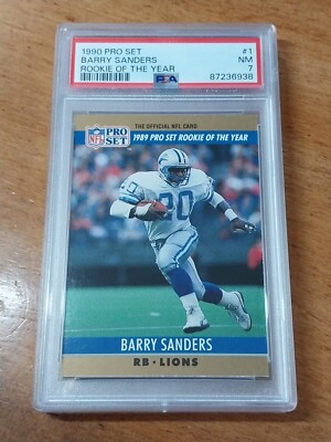 1990 Pro Set Barry Sanders #1 PSA 7 ROOKIE OF THE YEAR! 🔥🔥 | eBay