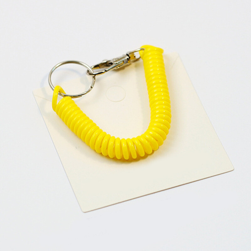 Spiral Retractable Spring Coil Keychain Anti-Lost Stretch Cord Rope Key ...
