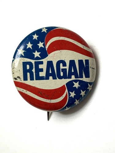 Presidential Ronald Reagan Pin Back Campaign Button President Flag 1976 ...