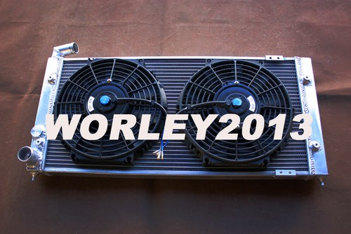 2 core aluminum radiator + fan for VW Golf 2 & Corrado VR6 Turbo manual ...