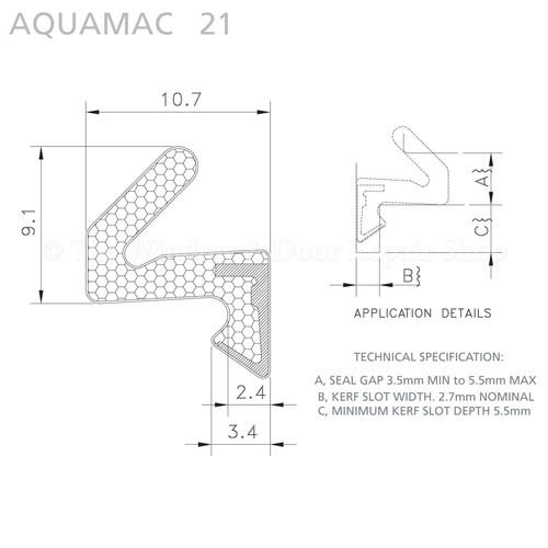 Aquamac 21 AQ21 Qlon Window Door Gasket Weatherseal Draught Draft Seal ...