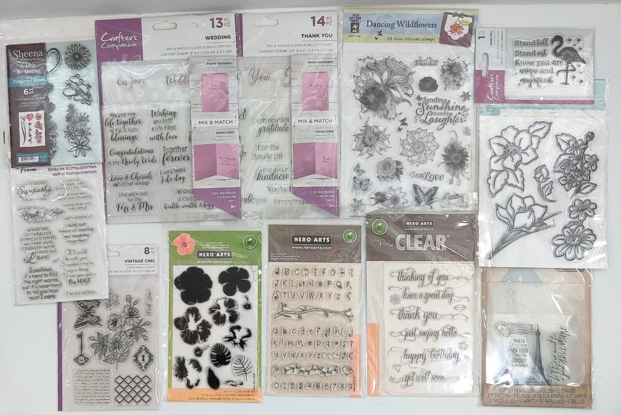 New 12 Sets of Poly STAMPS Assorted Crafters Companion Hero Arts Sheena ...