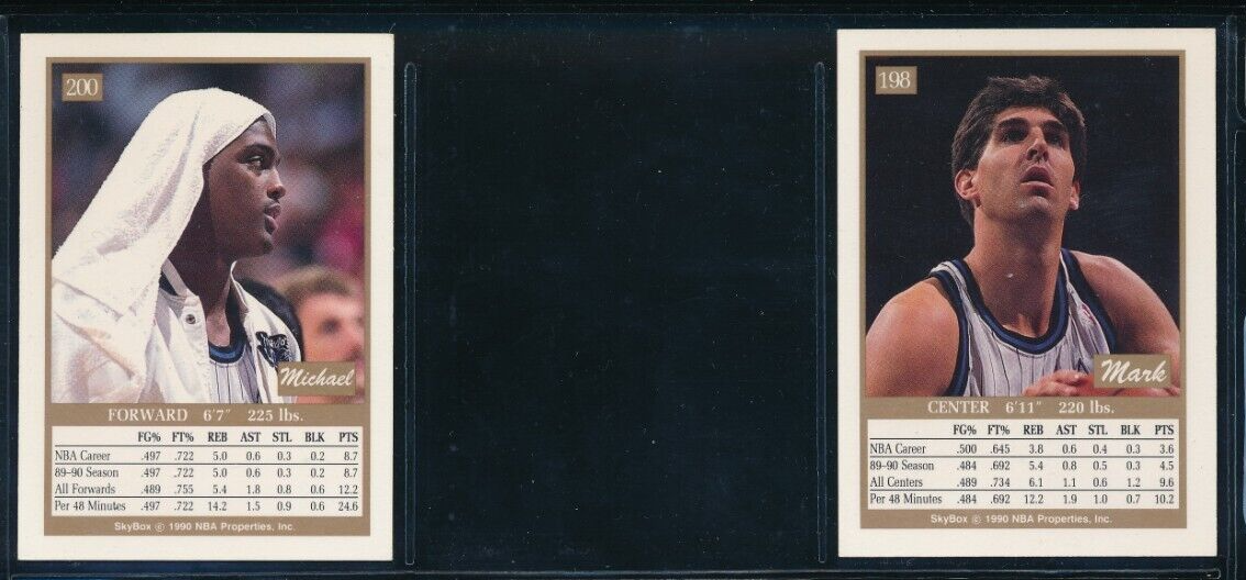 lot 1990-91 Skybox #200 Michael Ansley & #198 Mark Acres Signed Auto ...