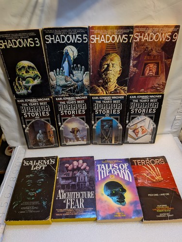 Lot of 12 Classic Horror Paperbacks: Shadows by Charles Grant, Terrors ...
