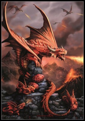 Fire Dragon - DIY Chart Counted Cross Stitch Patterns Needlework ...