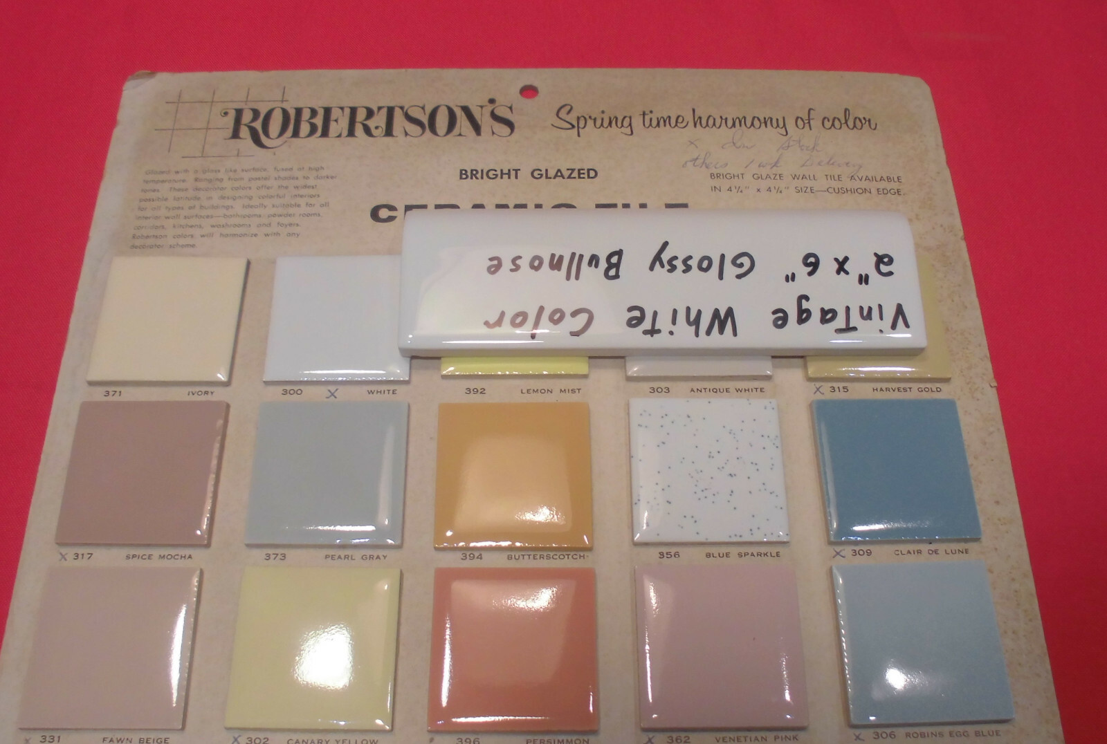 1 pc. Vintage White: Glossy 2" X 6" Ceramic Radius Bullnose Tile; Mud ...